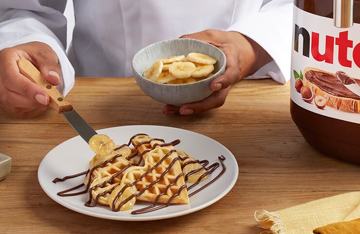 Banoffee waffles with Nutella recipe