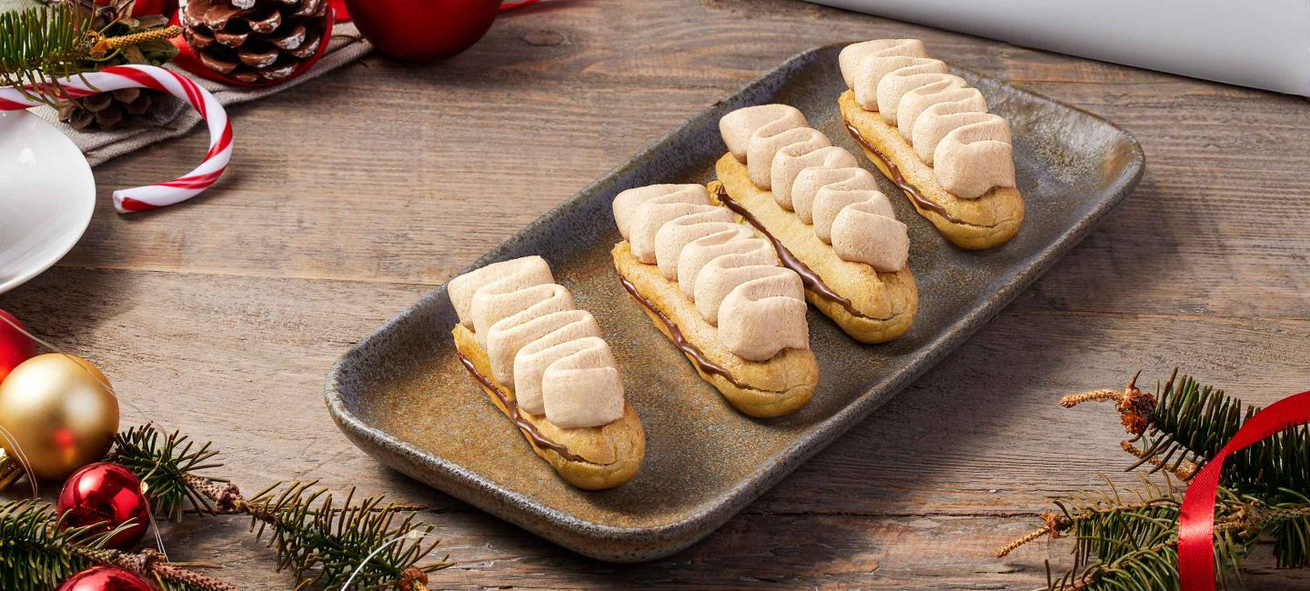 Nutella Christmas éclair with coffee ganache recipe