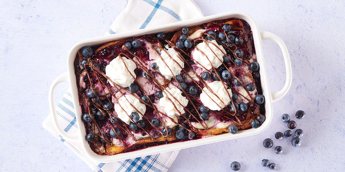 Blueberry Cheesecake French Toast Casserole made with Nutella® with ...