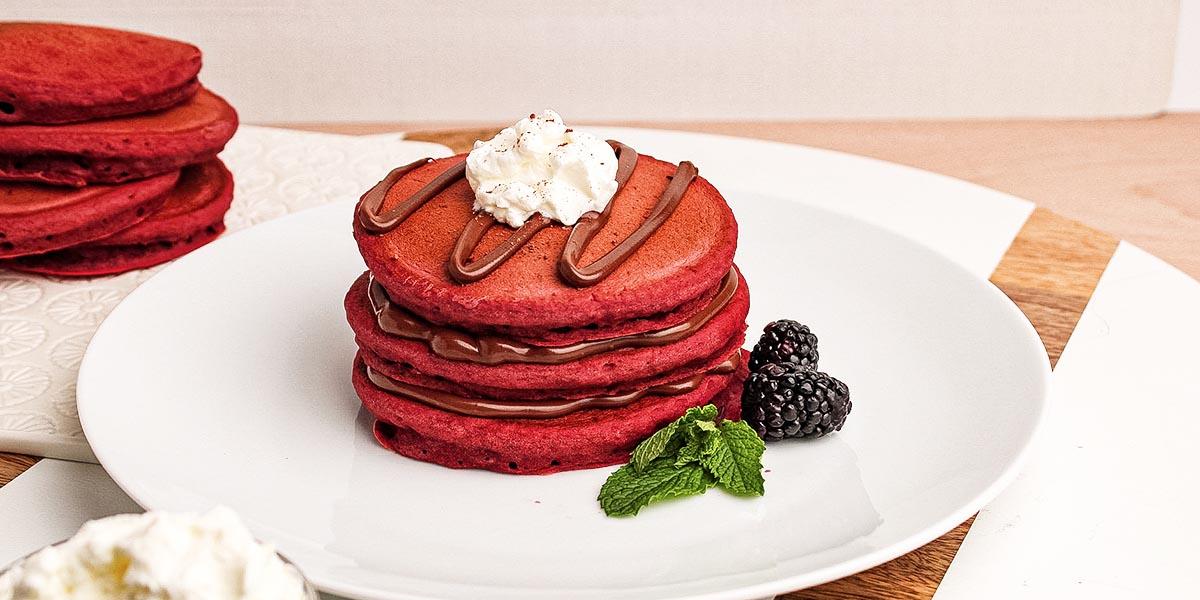 Red Velvet Pancakes made with Nutella® with Nutella recipe